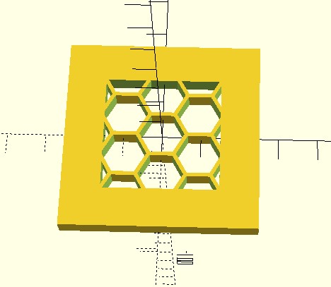 HEX Grid -SCAD - Updated to allow Frame Wall Width independent from ...