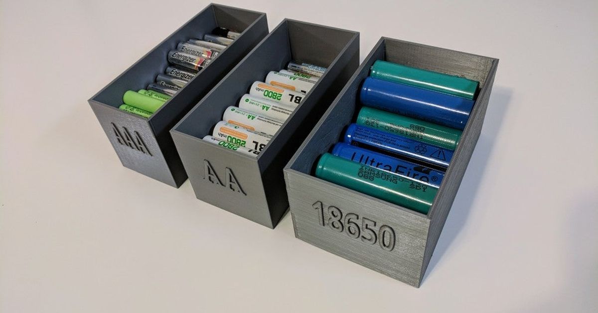 AA AAA and 18650 Battery Storage Box por Brian Flores | Descargar ...