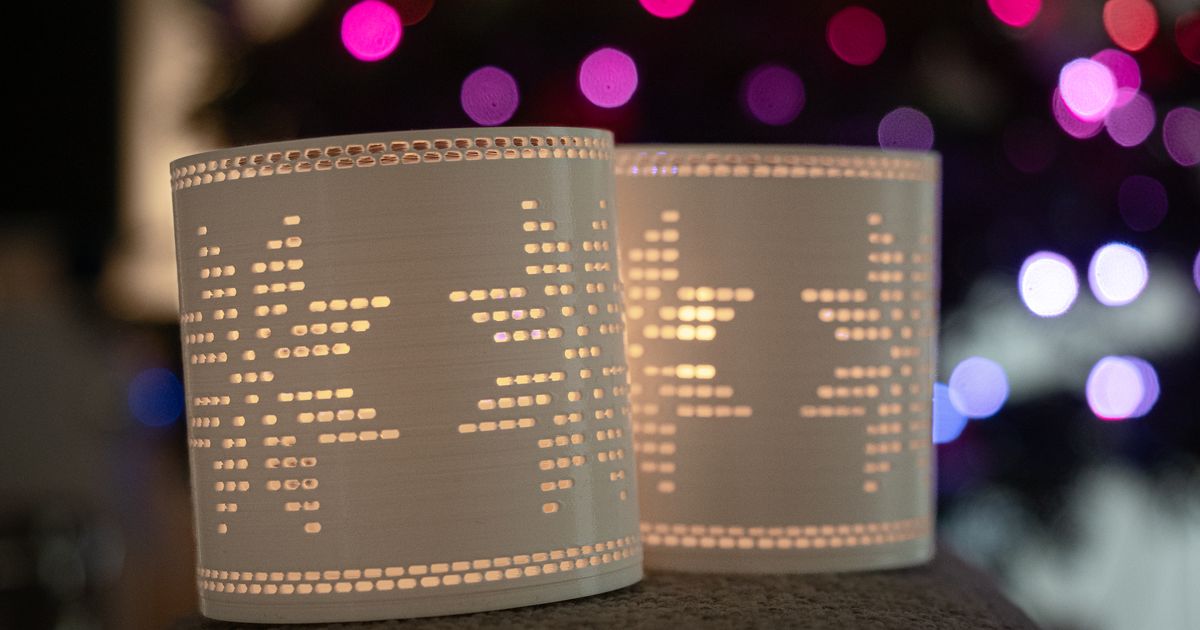 Snowflake dot hole lantern by Byal | Download free STL model ...