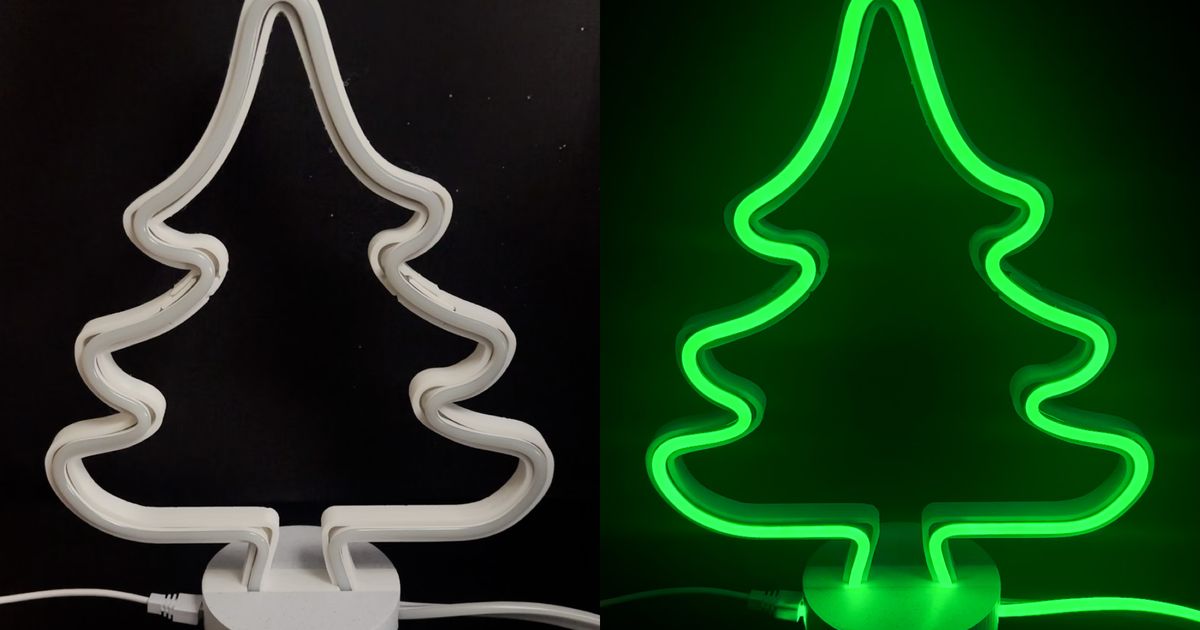 Neon LED Rope Light Tree with Stand by 3DPmom | Download free STL model ...
