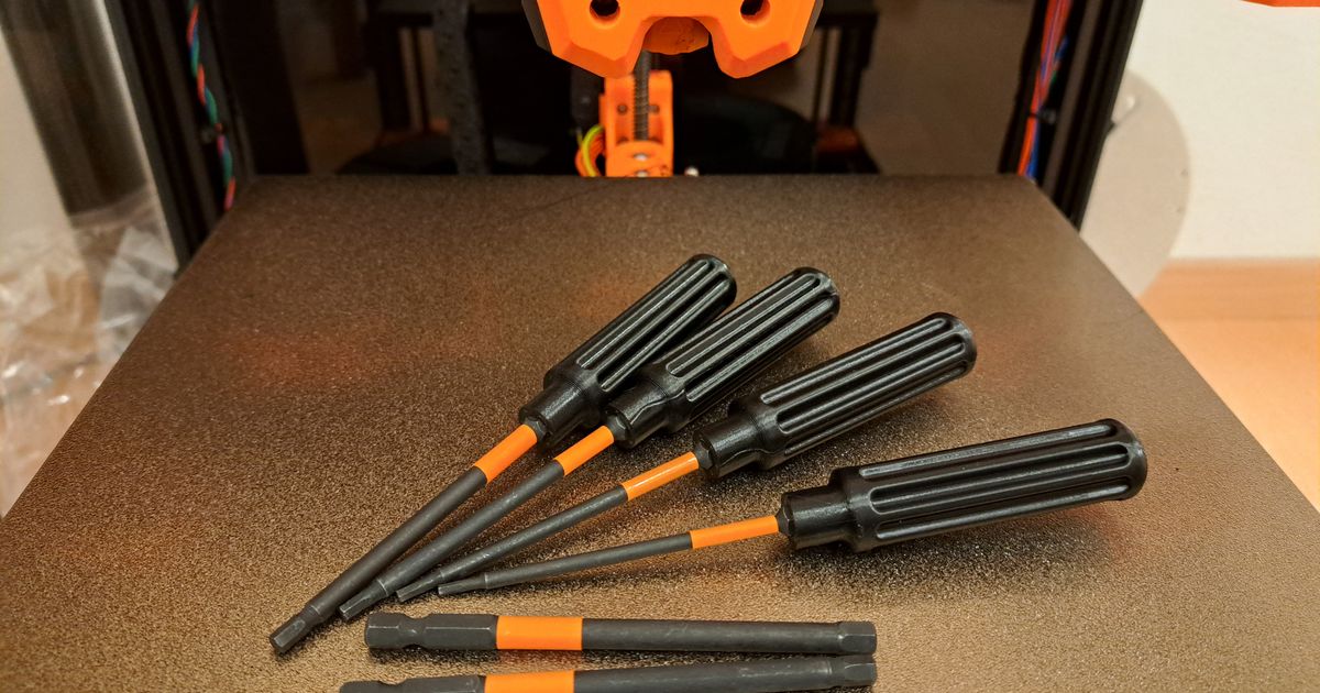 Bit Screwdriver for long Bits by ftobler | Download free STL model ...