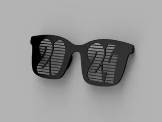 New Year Glasses 2024 - RB by James | Download free STL model ...