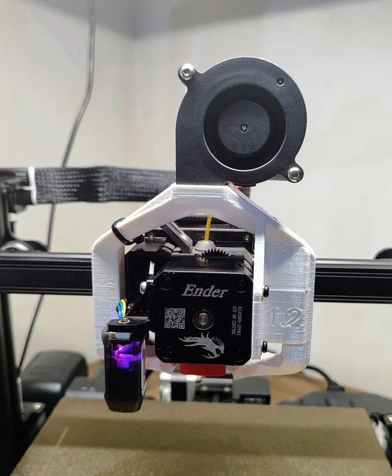 REMIX - Ender 3 S1 part cooling fan duct - for 5015 Fan - clear view of the 1st layer by Luiz G ...