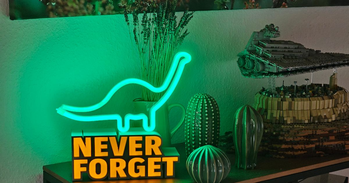 Illuminated "Never Forget Dinosaurs" Sign by kleinpoe | Download free ...