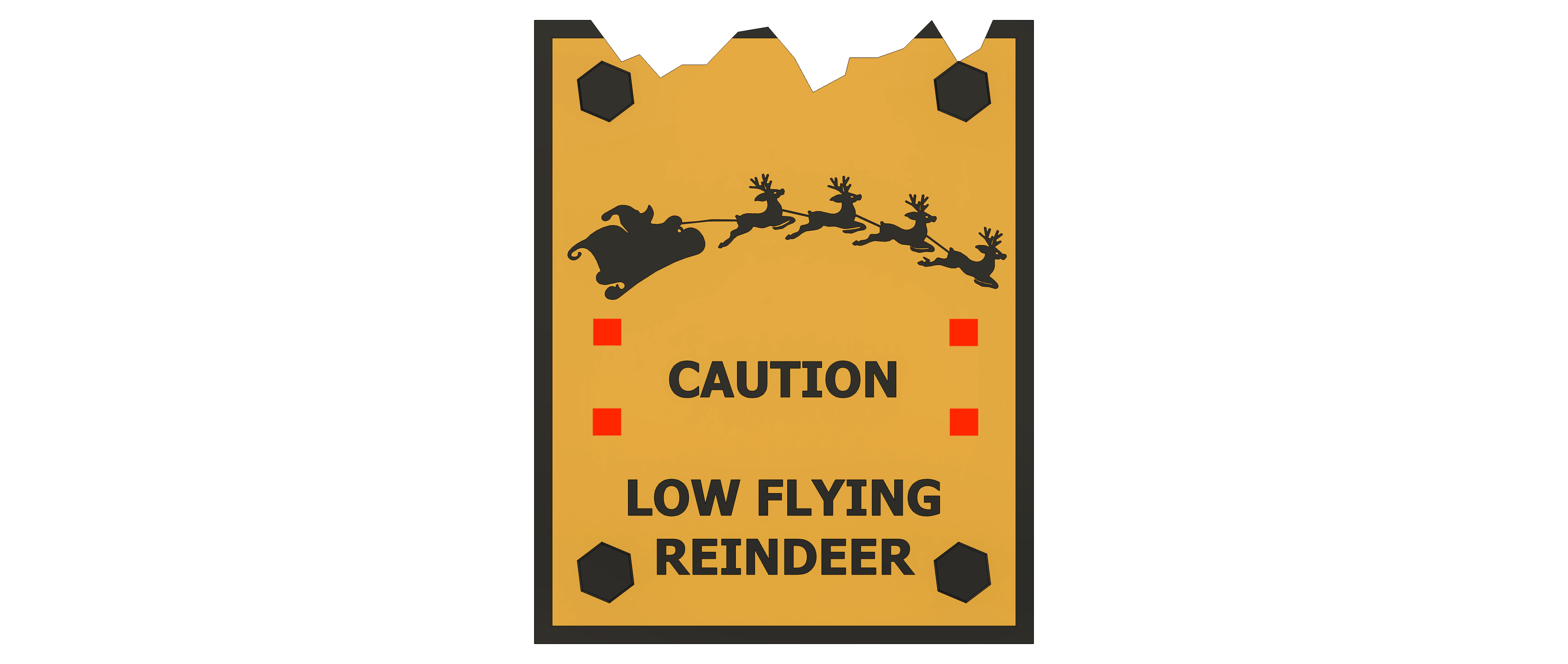 LED low flying reindeer warning sign by AWSW | Download free STL model ...