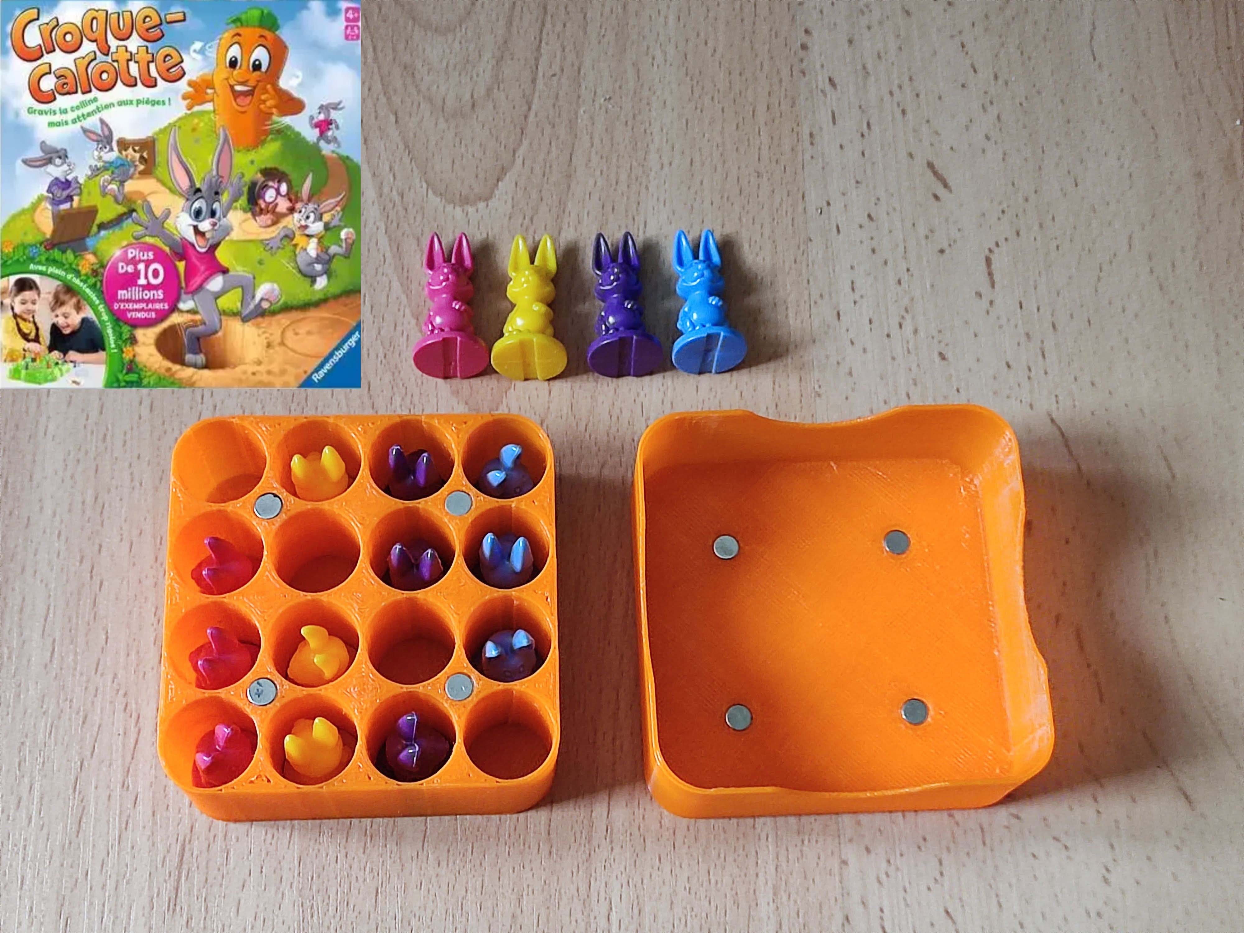 boite pour pion lapin Croque Carotte by Laurent Taz | Download free STL ...