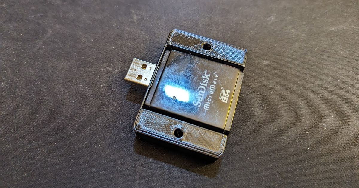 USB SD Card Reader Under Desk Mount by 8bithooker | Download free STL ...