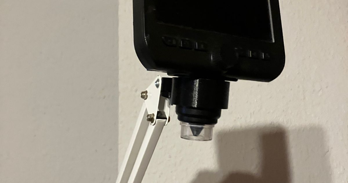 Digital Microscope to Microphone Arm (Neewer) Adaptor with Hinge by ...