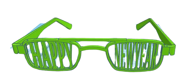 Happy new year 2024 glasses by Solar3dp | Download free STL model ...