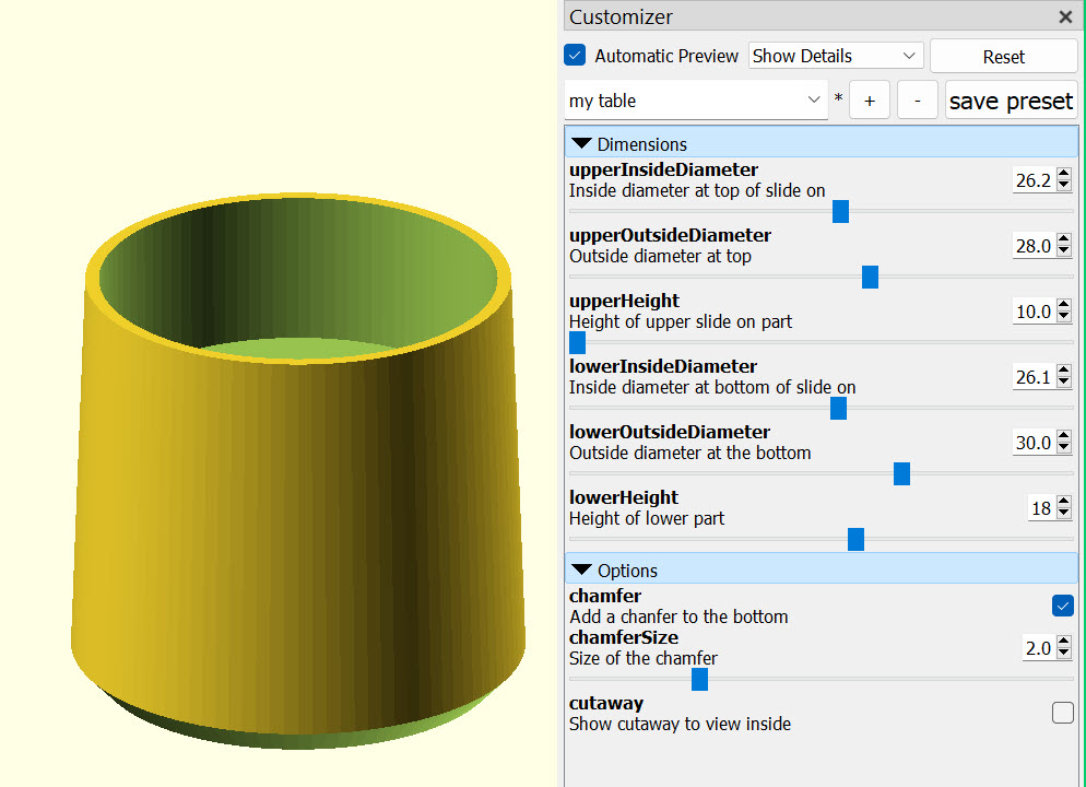 Table Leg Foot Generator (OpenSCAD) by SteveS42 | Download free STL ...