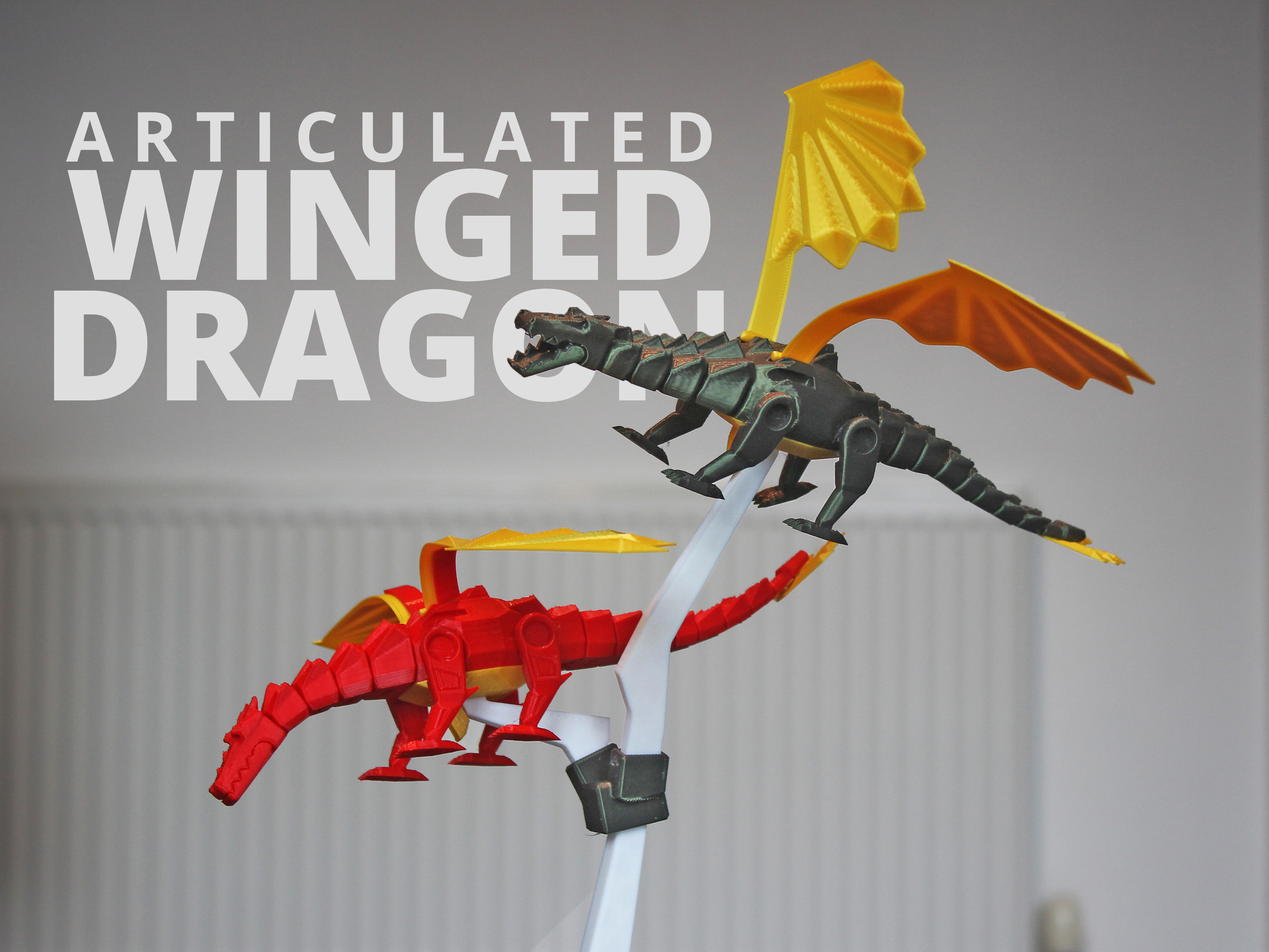 Articulated Winged Dragon by occupied_brain | Download free STL model ...