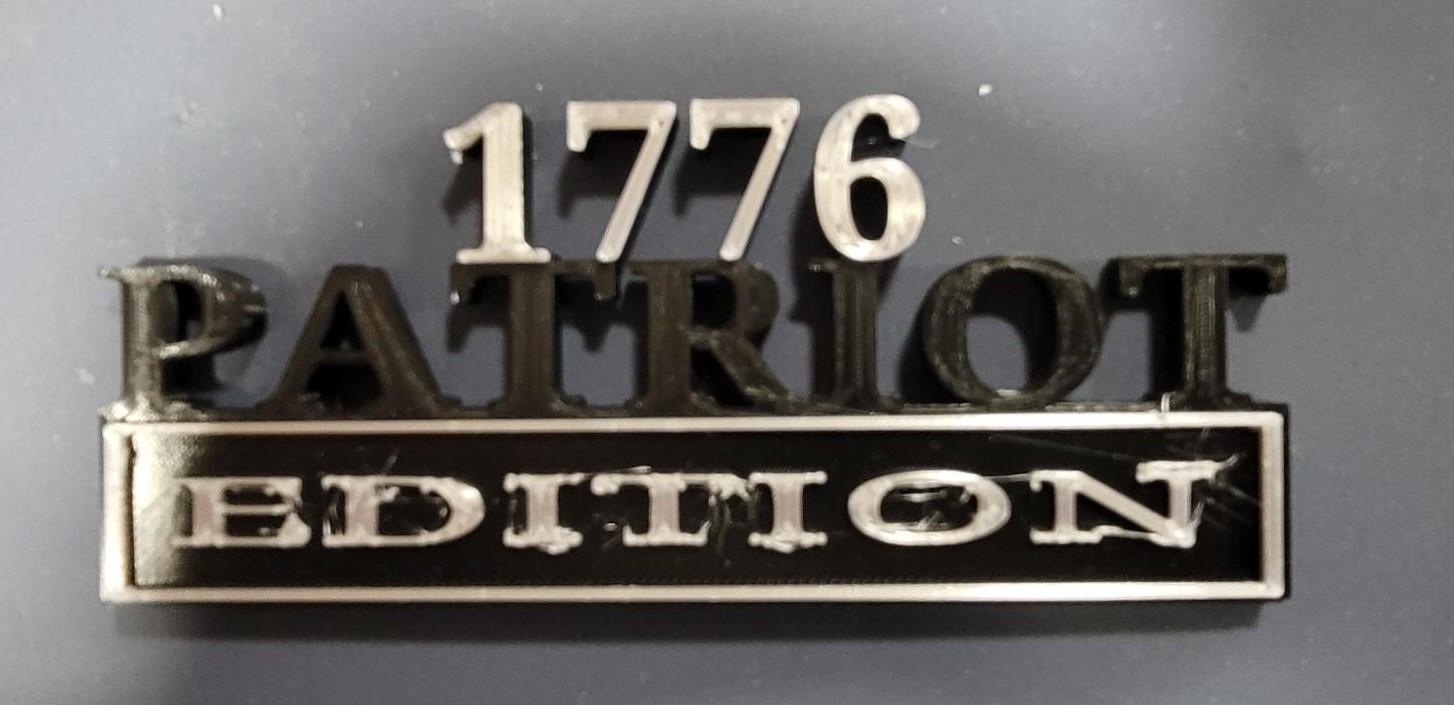 1776 Patriot Edition Truck emblem by kent wilson | Download free STL ...