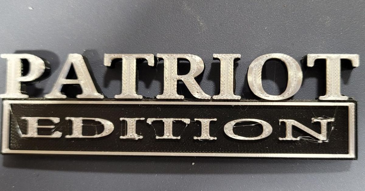 Patriot Edition Emblem by kent wilson | Download free STL model ...