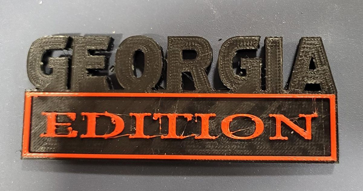 Georgia Edition Emblem by kent wilson | Download free STL model ...