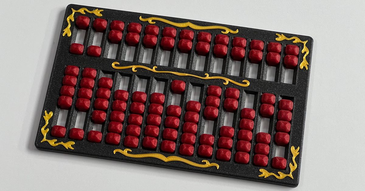 Print-in-Place Chinese Style Abacus (Suanpan) by dteng | Download free ...