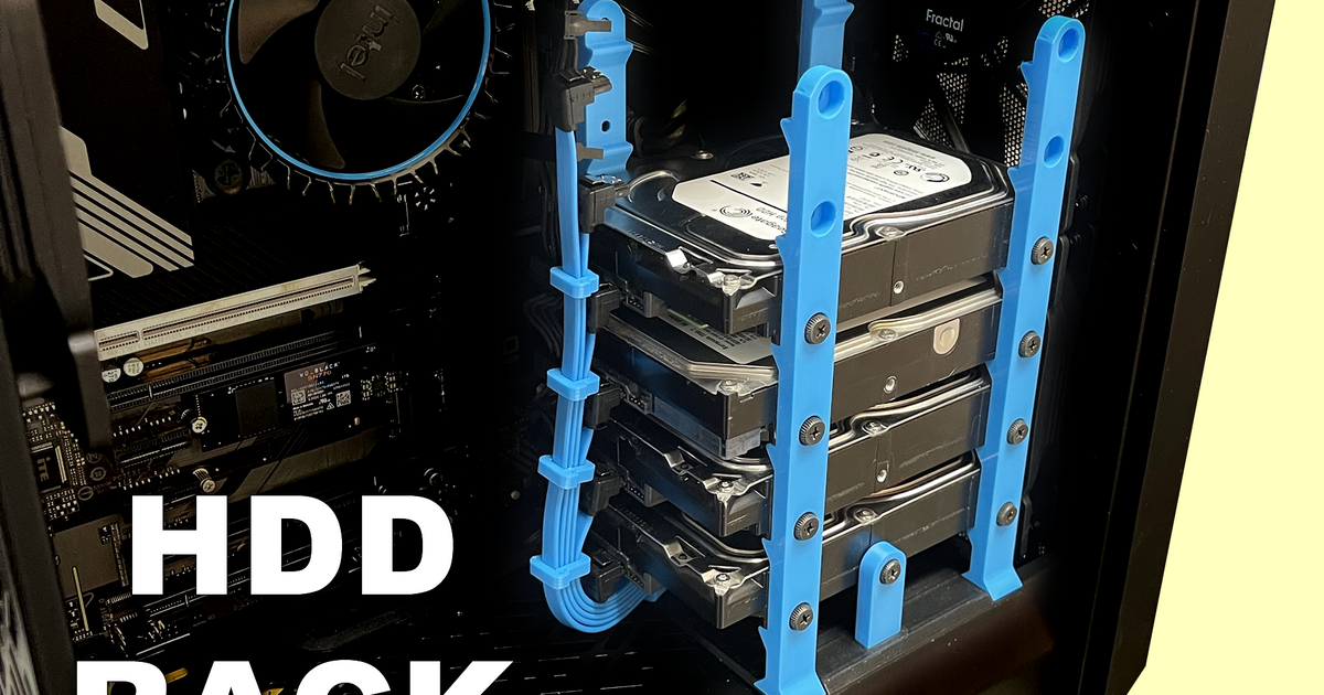 3.5" HDD Rack / Caddy / Holder (6 drives) by npopson | Download free ...