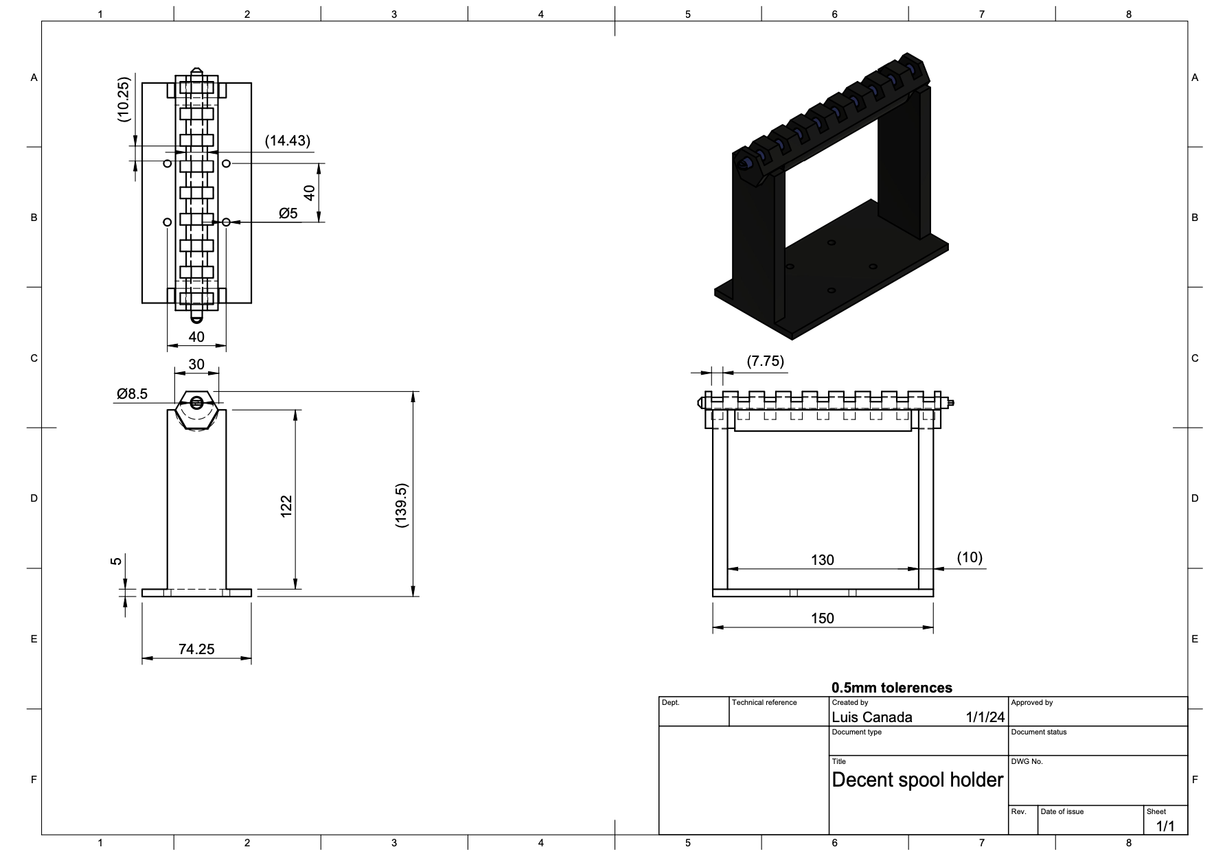 Multi Spool Holder by luis-c465 | Download free STL model | Printables.com