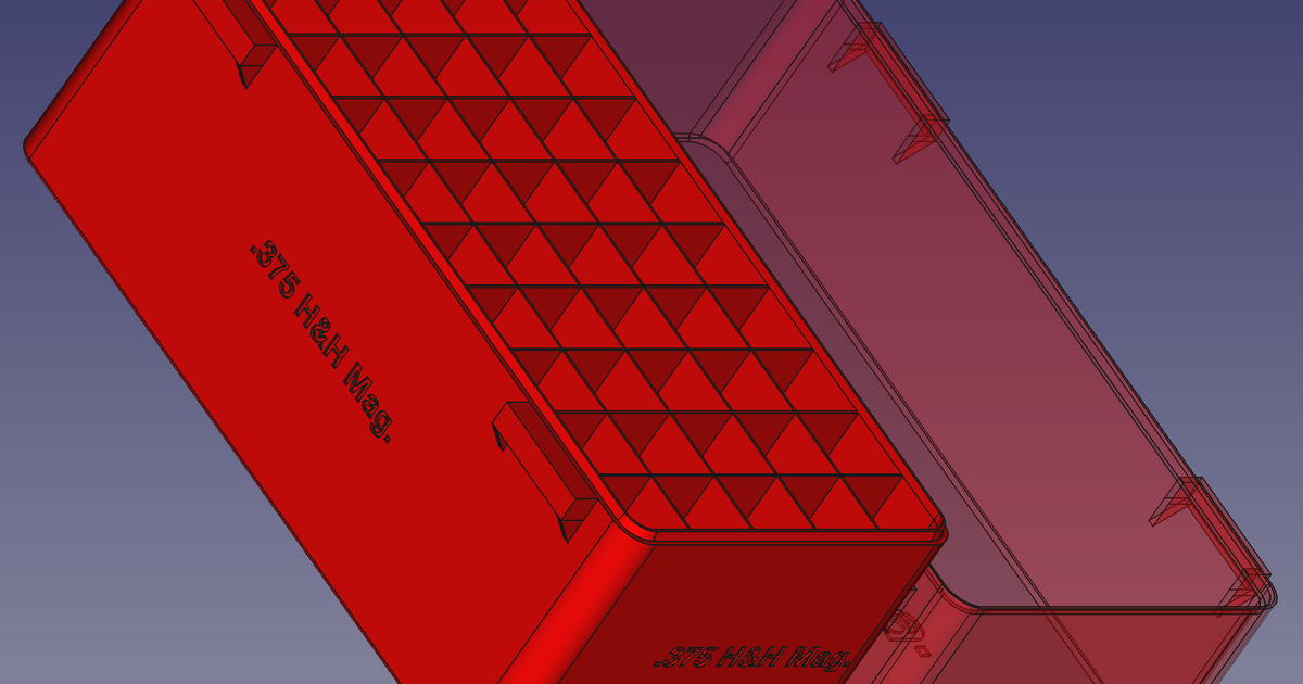 .375 H&H Magnum, Double Spring Latch, PIP Hinge Modular Ammo Box by ...