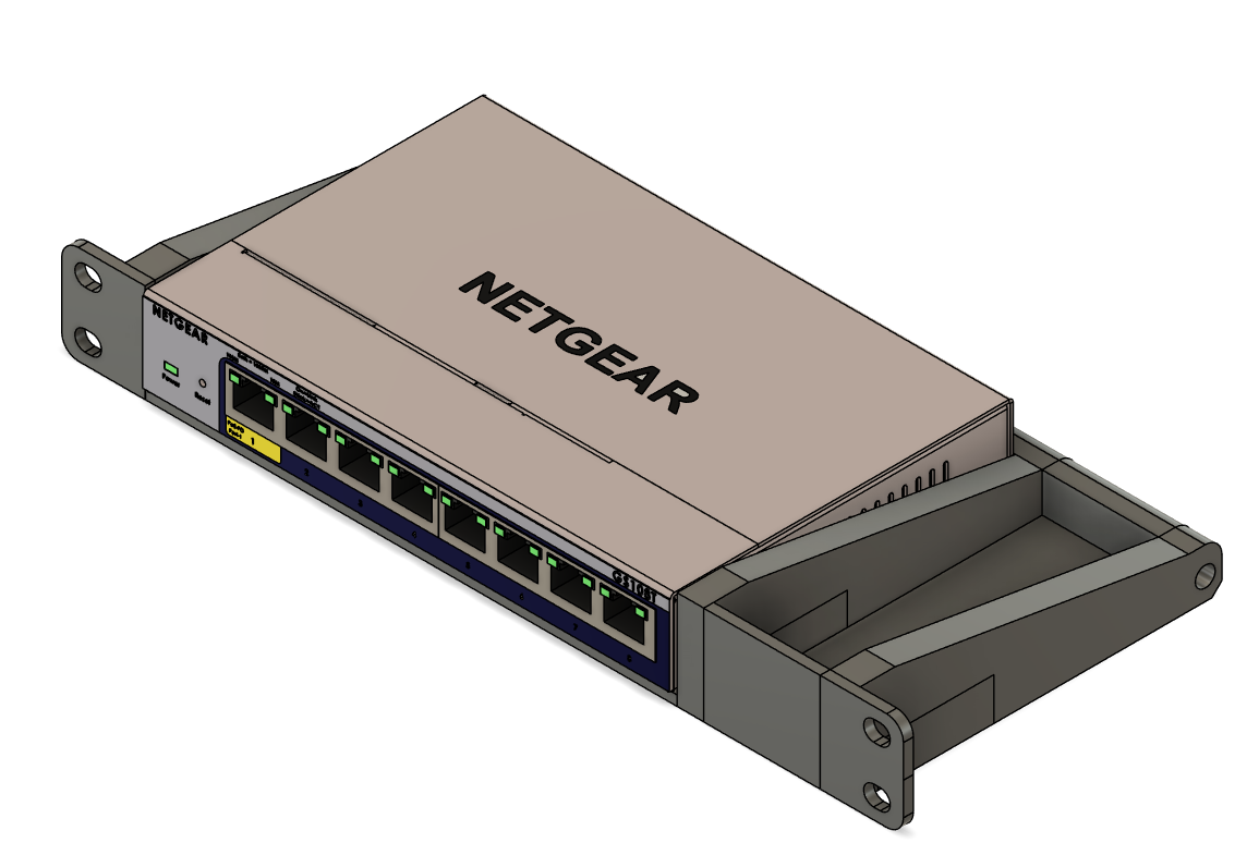 10" Rack Shelf for Netgear GS108T & Wemos S2 Mini Relay Board by ...