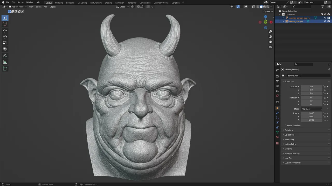Deamon burst with separated horns by albaro_3d | Download free STL ...