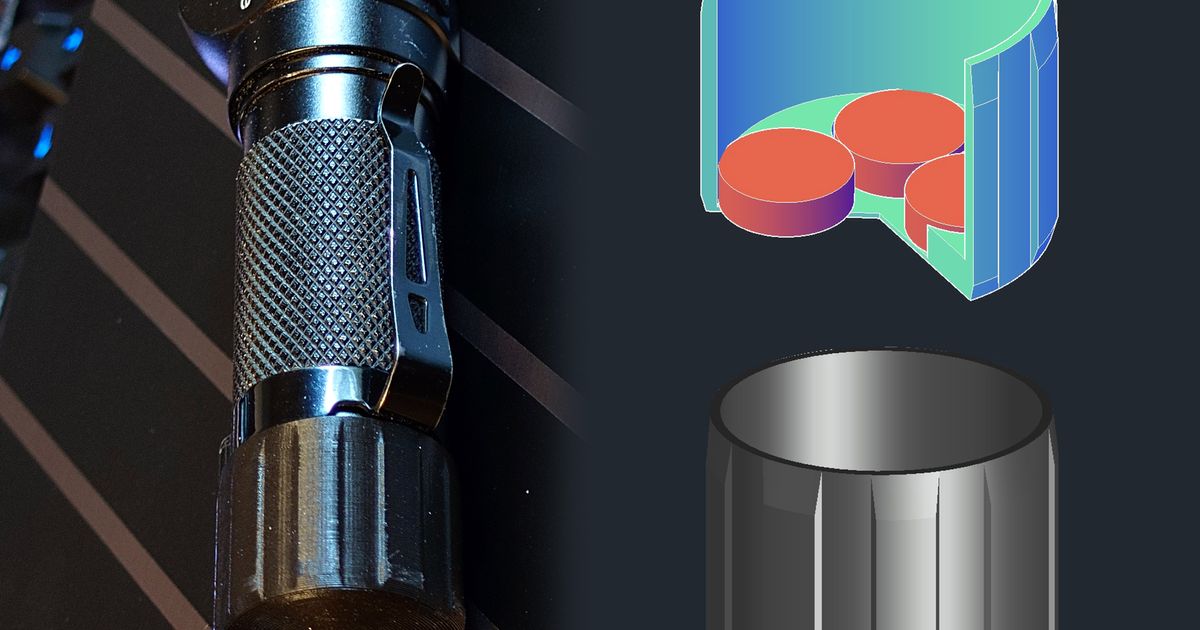 Magnetic Tailcap for Flashlight (Ø 24mm - ThruNite TH30) by tonpa888 | Download free STL model ...