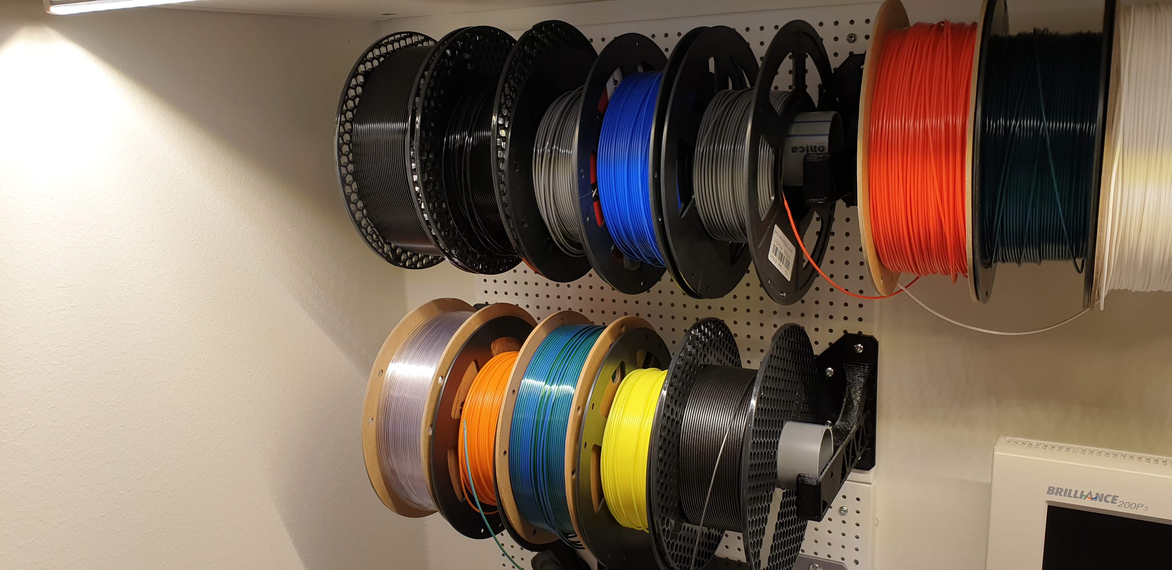 Filament spool holder bracket for 12 mm pegboard or wall mounting by ...