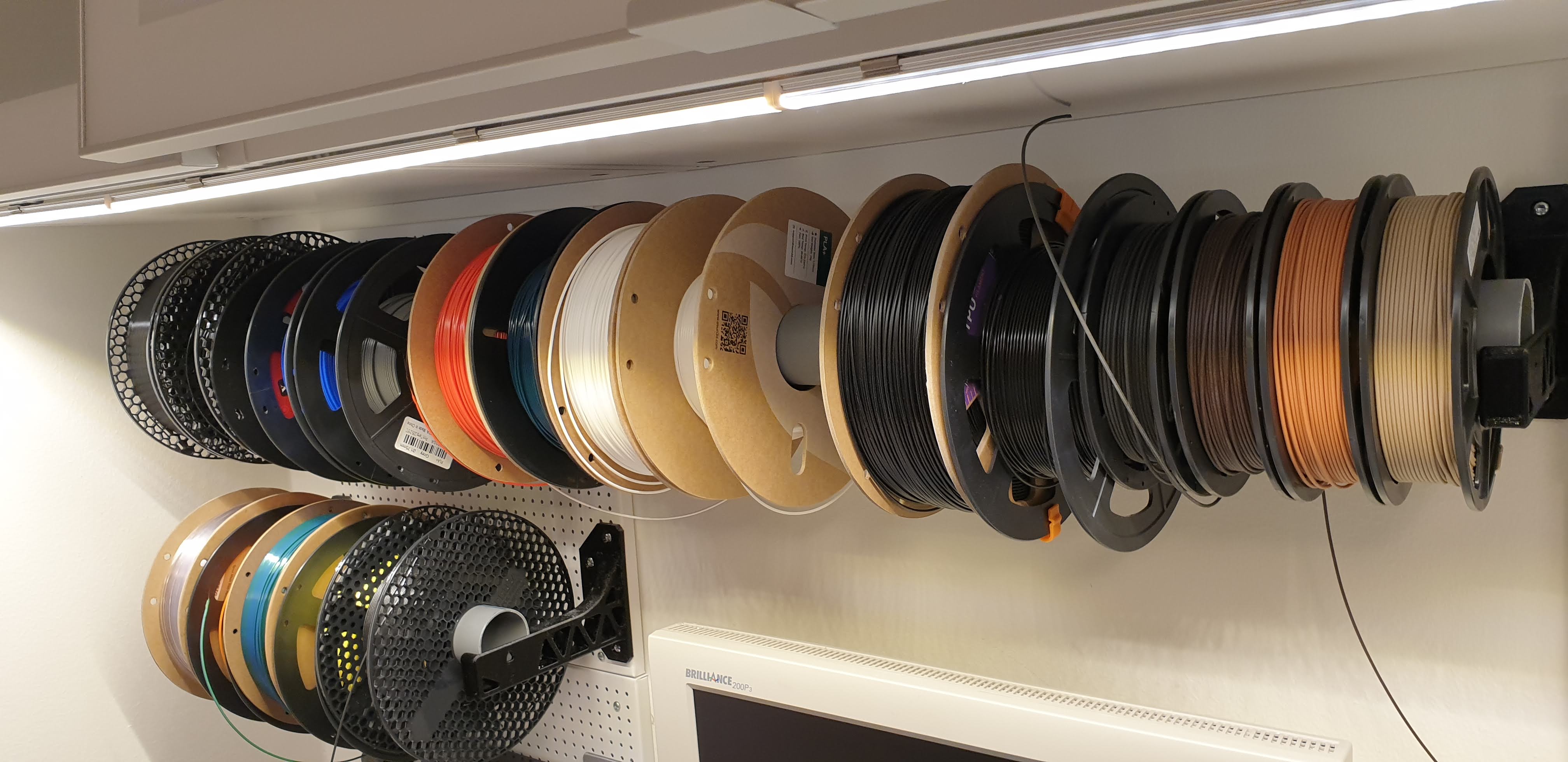 Filament spool holder bracket for 12 mm pegboard or wall mounting by ...