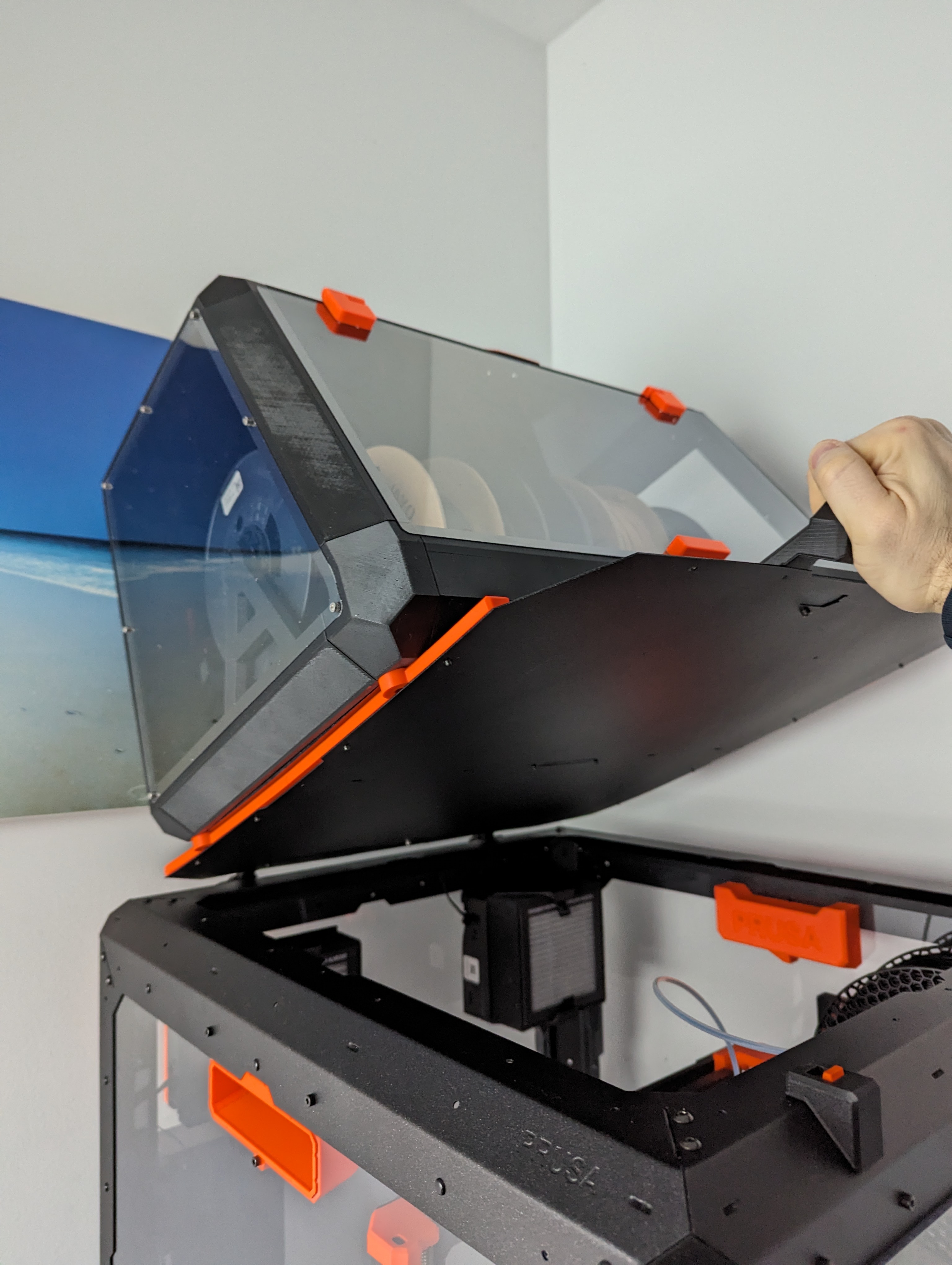 Fixation for (un)original Prusa drybox on the Prusa enclosure by Sanka ...