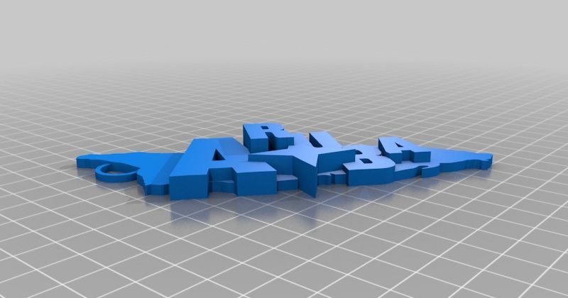 Aruba Island logo keyring by Steven Riccio | Download free STL model ...