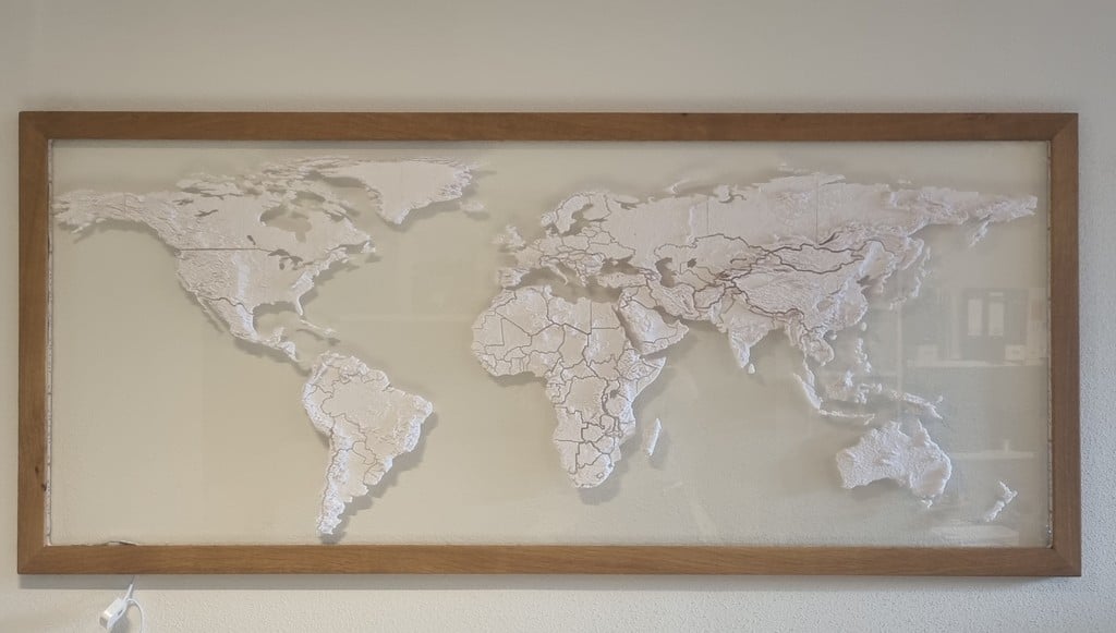 Topographic World Map by Chrashice | Download free STL model ...