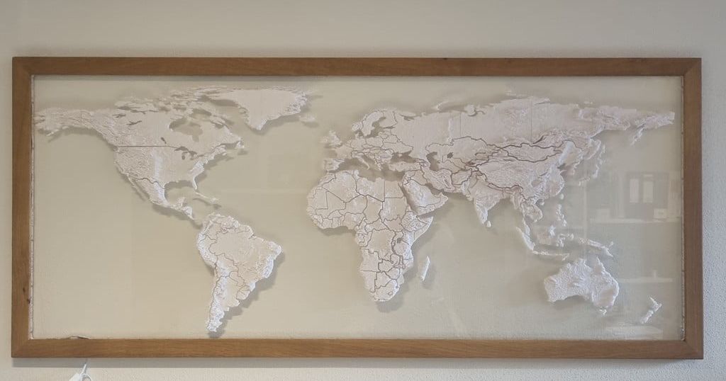 Topographic World Map by Chrashice | Download free STL model ...