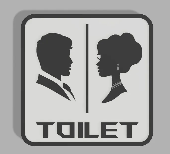 Toilet Sign by Dengamleninja | Download free STL model | Printables.com