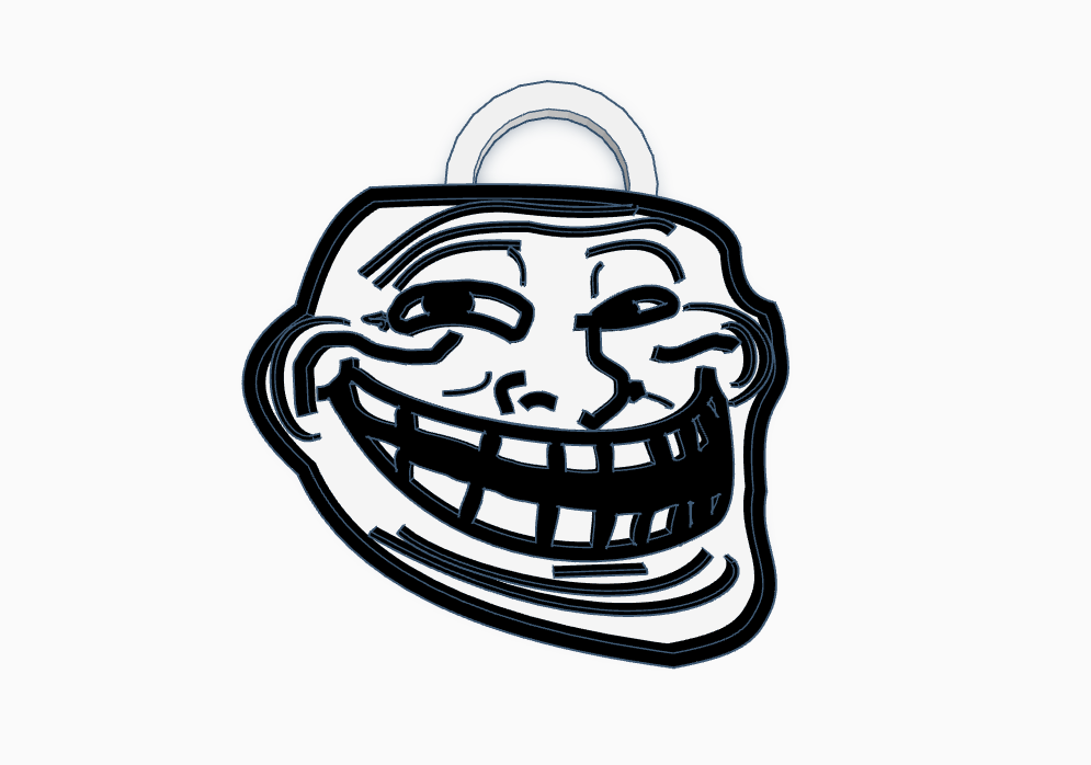 Troll Face Keychain by Daduck78 | Download free STL model | Printables.com