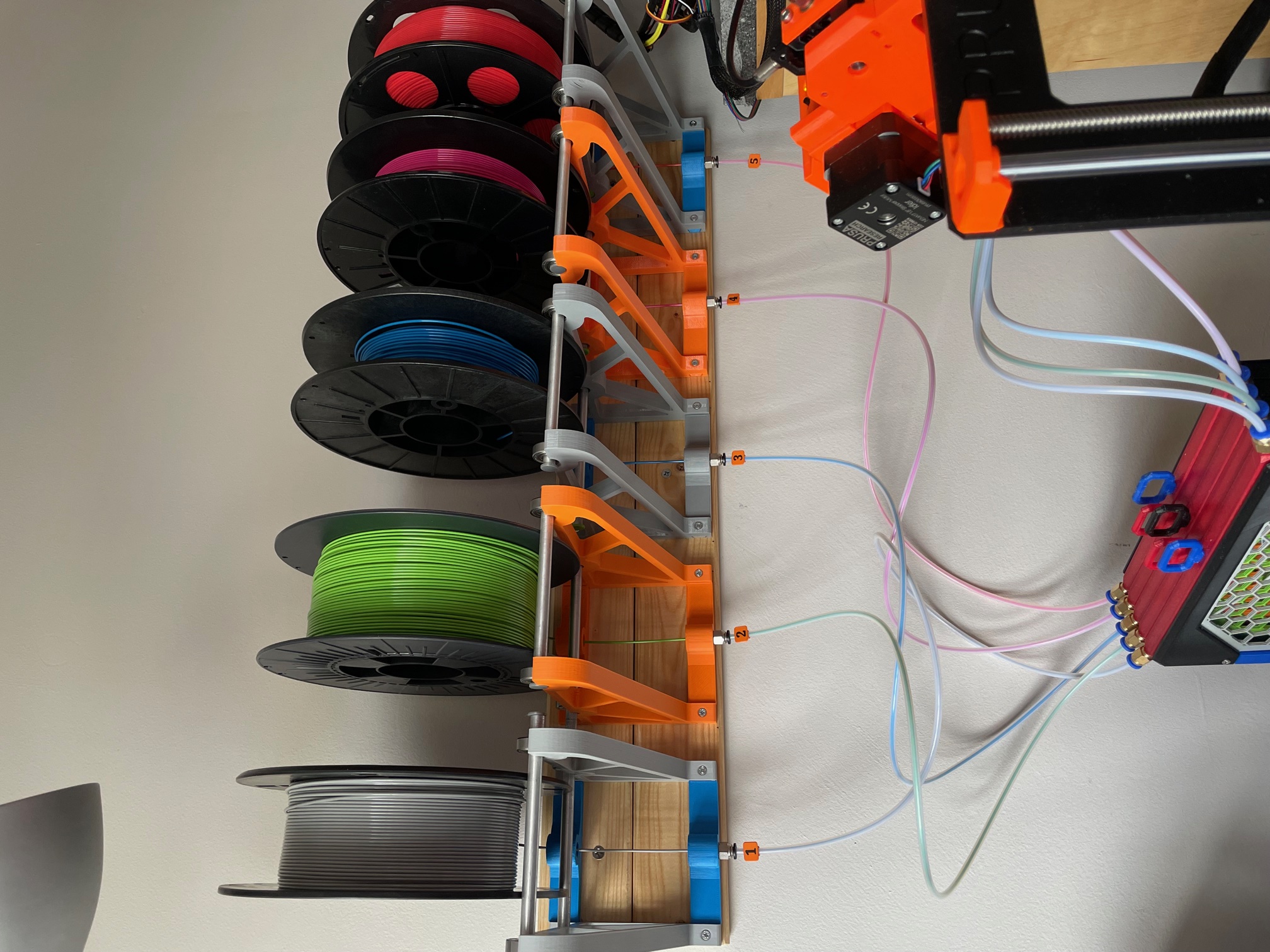 Wall mounted spool holder: MMU2S by GuyH | Download free STL model ...