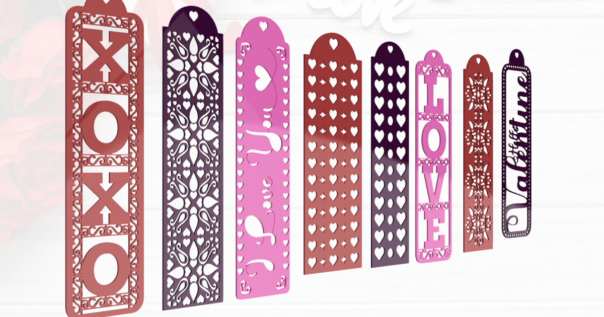 Valentine's Day Bookmark Collection by MIPI3D | Download free STL model ...