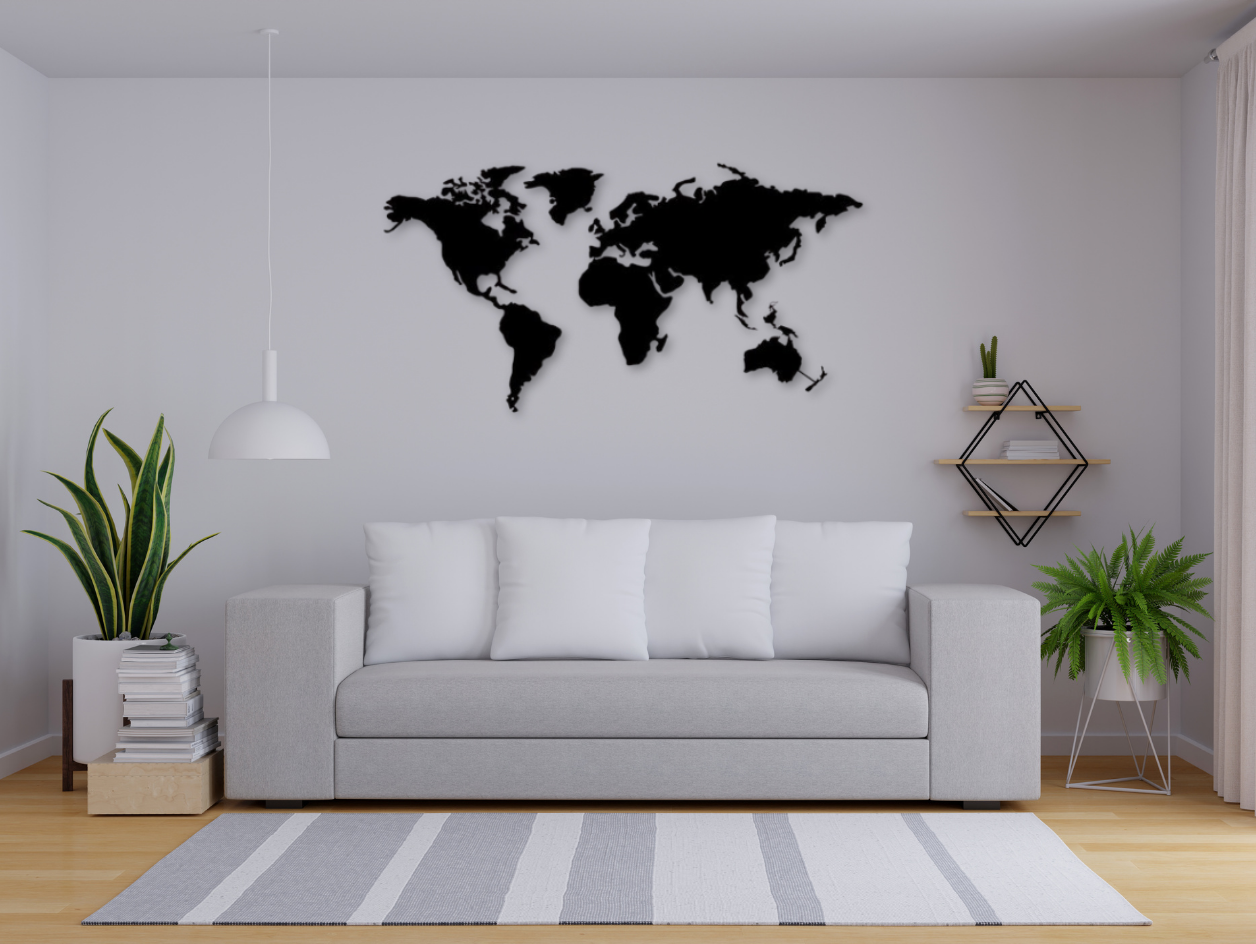 World Map, Wall Art Decor, Home Decor, Office Decor by Kahraman ...