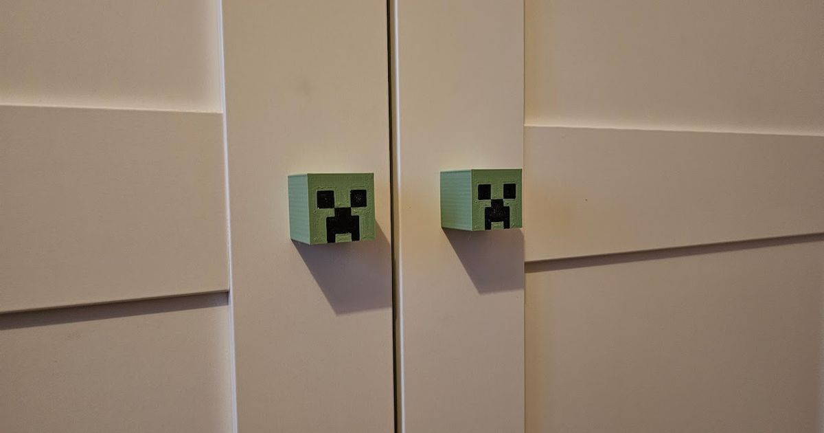 Minecraft Creeper Closet Knob por curcuz | Descargar modelo STL ...