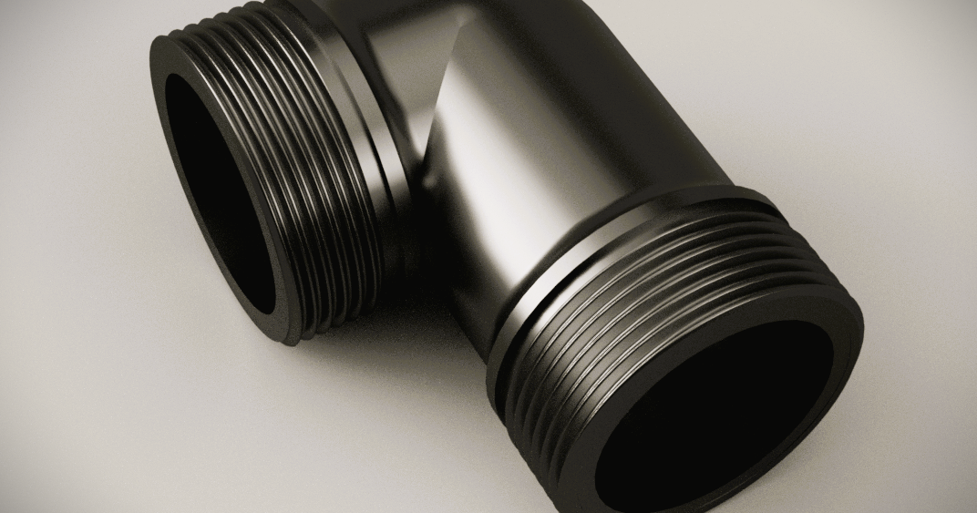 Compact 90-Degree Bent Pipe with 1 1/2" (3/2") BSP Threads (for Water ...