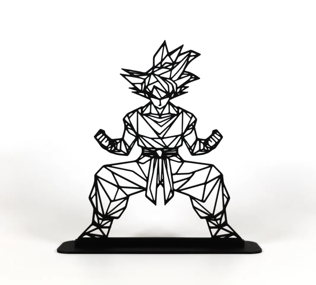 Geometric Low Poly Goku by PhaseworksCA | Download free STL model ...