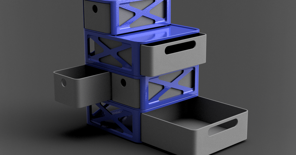 Stackable & Wall Mountable box with drawer par Godard Scientific | Téléchargez gratuitement un ...