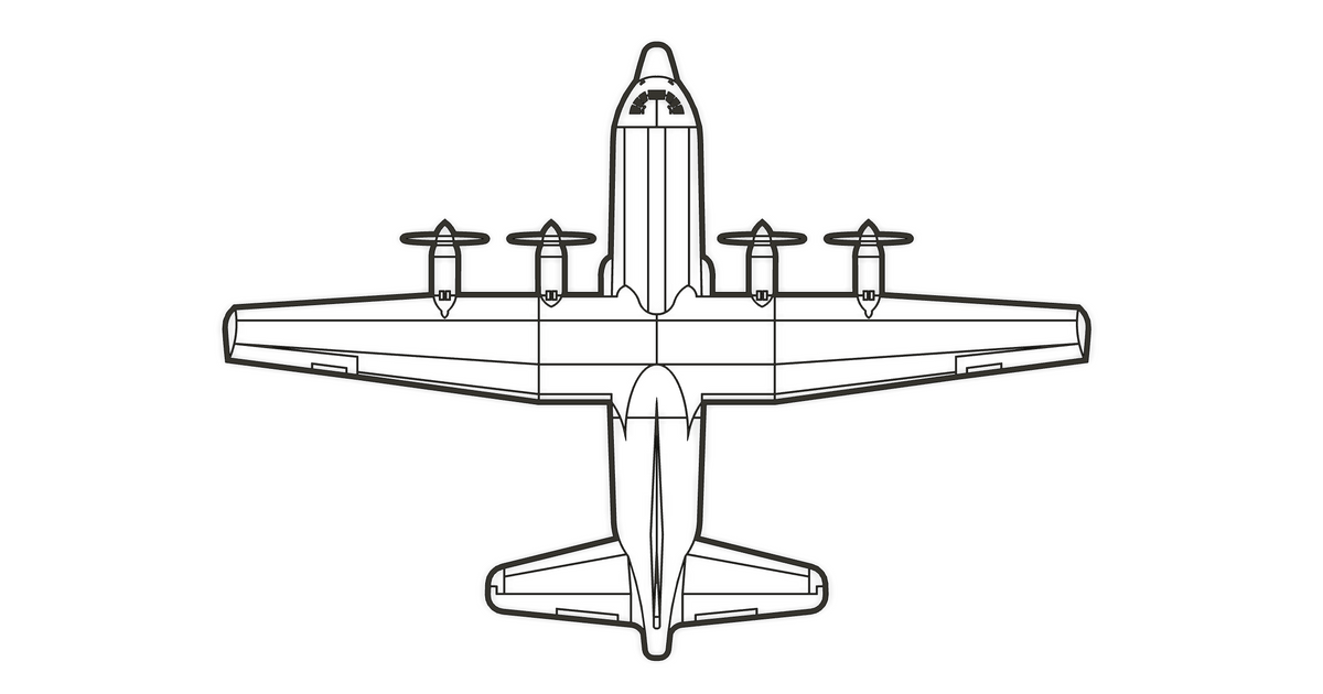C-130 - Top View - Silhouette by Chris D | Download free STL model ...