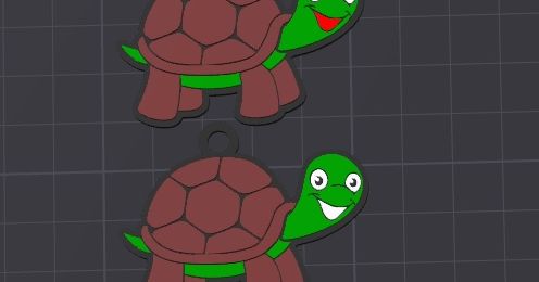 cute animal , timmy the turtle multicolor keychain / necklace charm by ...