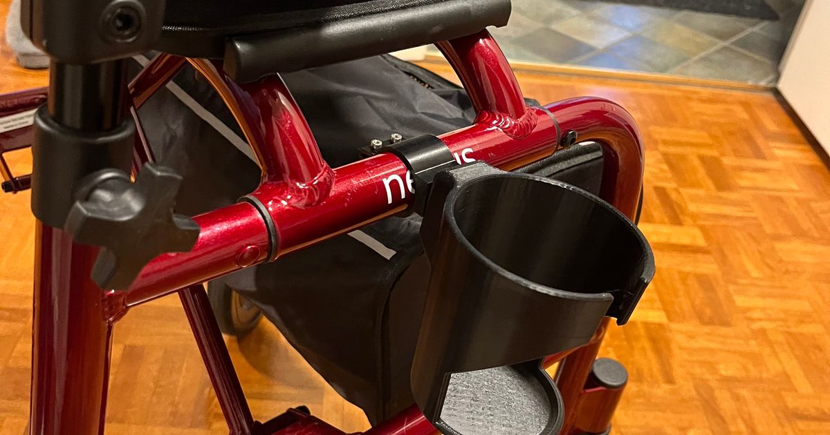 Quick Clip Cup Holder (walker/bike) by Smarch | Download free STL model ...