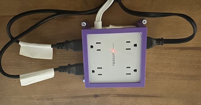 Square power bar holder/mount by KC | Download free STL model ...