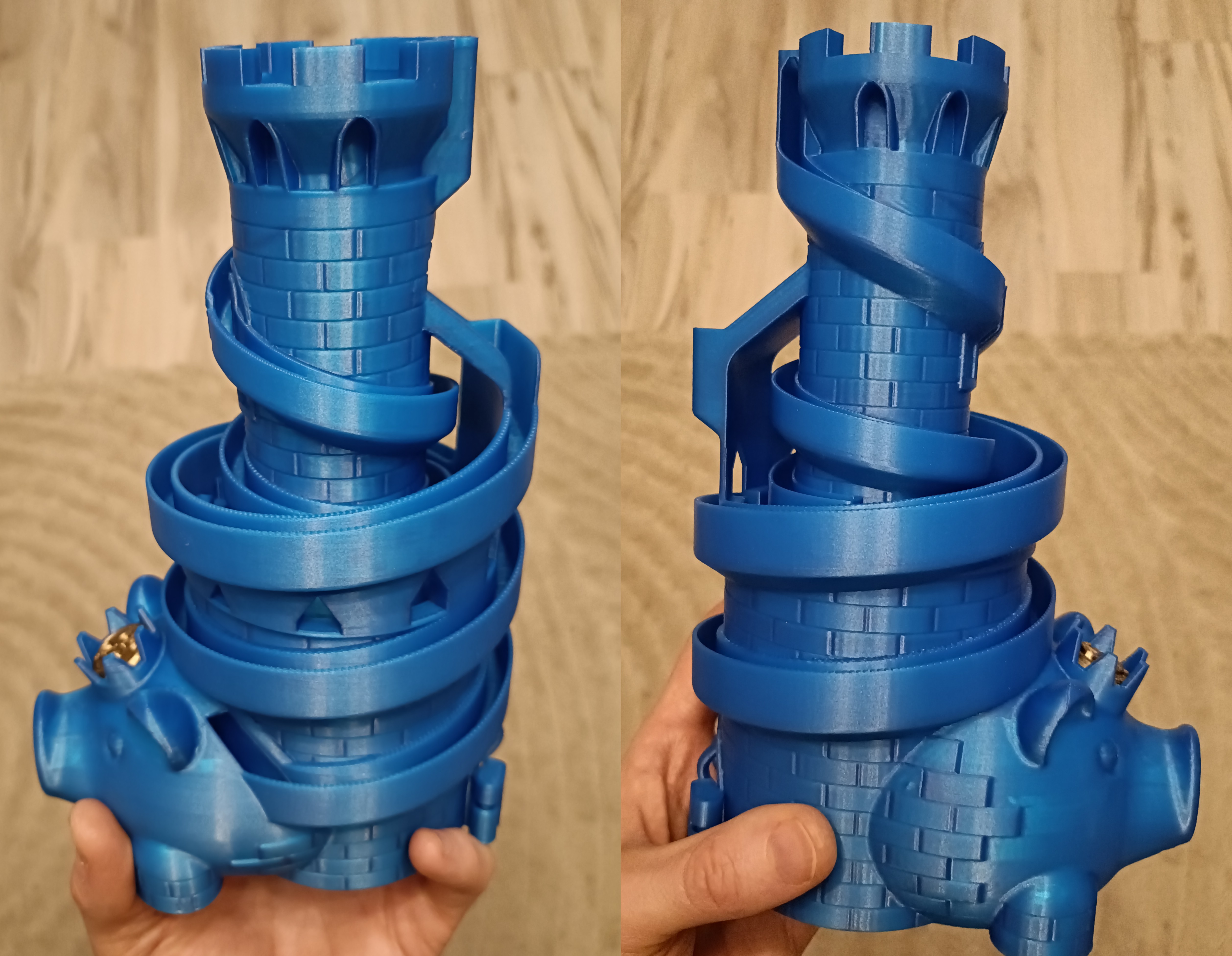 Piggy bank with two coin slides | Piggy castle bank by TOMx3D ...