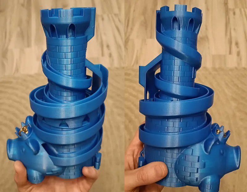 Piggy bank with two coin slides | Piggy castle bank by TOMx3D ...