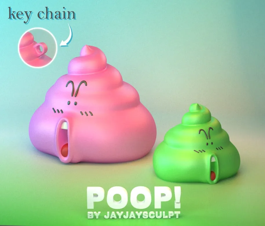 POOP Key Chain by Jay Jay | Download free STL model | Printables.com