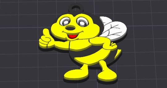 cute animal , barney the bee keychain necklace charm by Terry Diamond ...