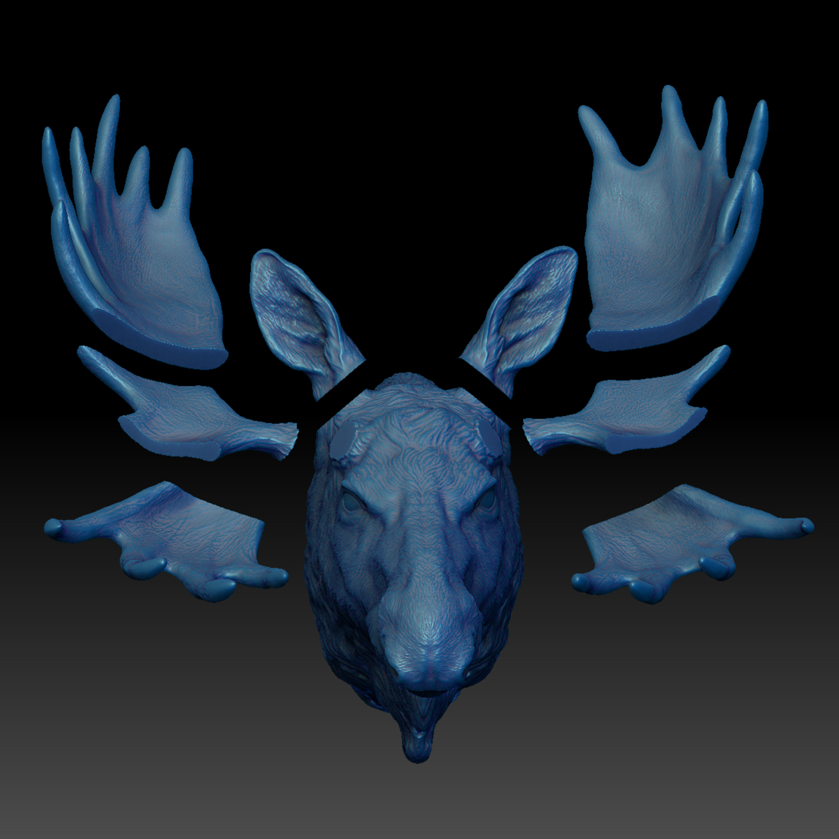 Moose Bull - Portrait 3D Print-Model by Qu3D 3D-Design Art | Printables ...