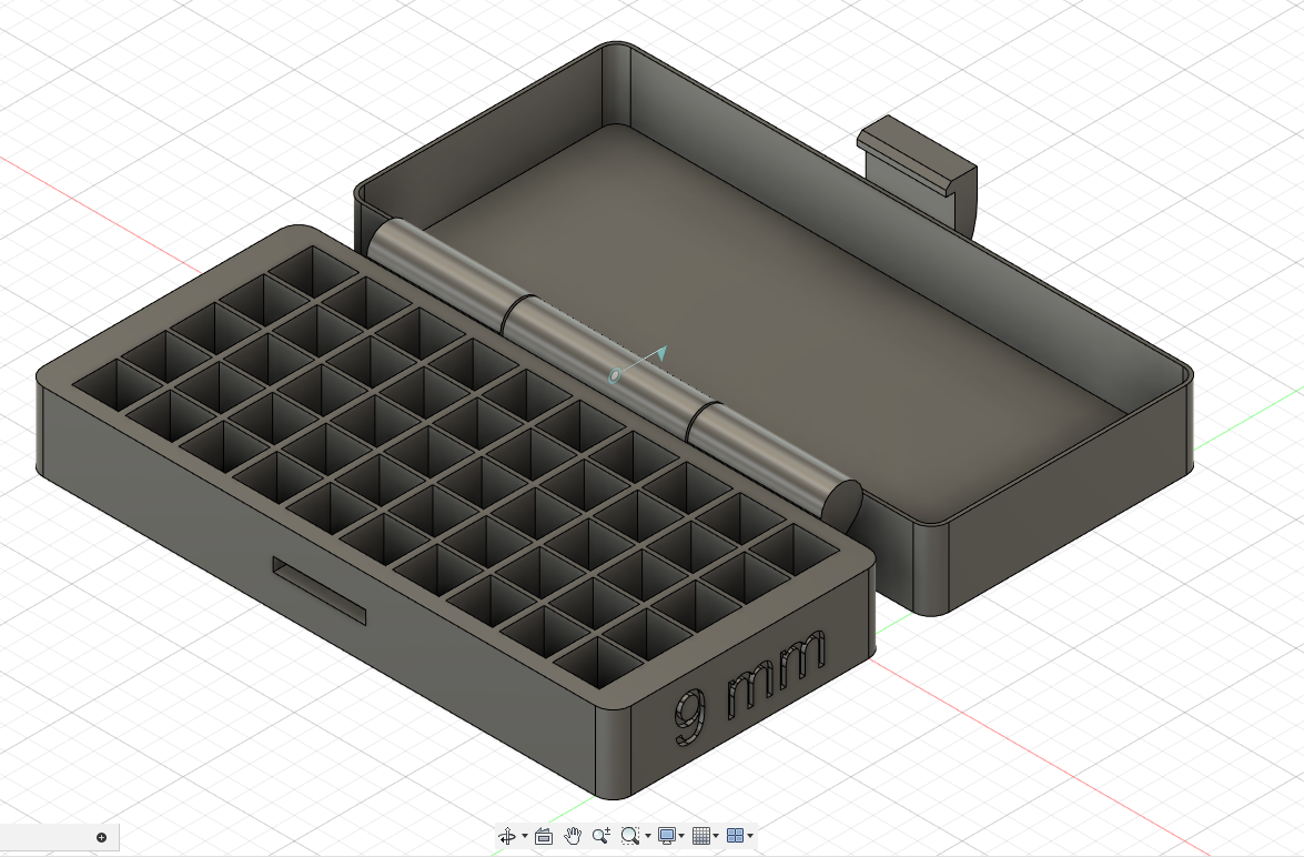 9mm 50 Round Case. Printable Hinge. by James Rogers | Download free STL ...